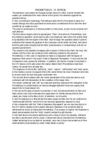 Analisi Prometheus - Byron - Docsity