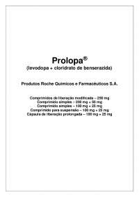 Bula do Prolopa para parkinson - Docsity