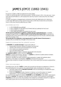 Sintesi: James Joyce - Docsity