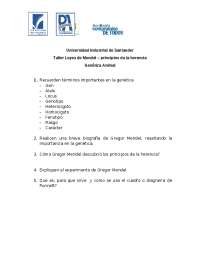Taller de genetica ejercicios - Docsity