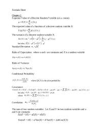 Statistic Equations Cheat Sheet - Docsity