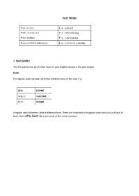Past tenses in English - Docsity