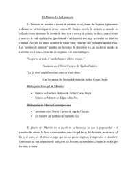 El misterio en la literatura - Docsity