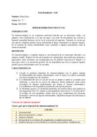 Inmunocomplejos en el ser humano - Docsity