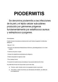 Piodermitis, dermatología - Docsity