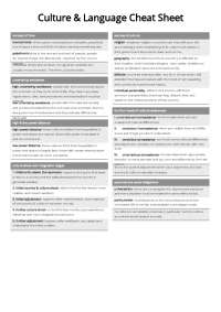 Culture and Language Cheat Sheet | Cheat Sheet Culture & Society | Docsity