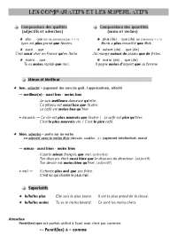 Le comparatifs et superlatifs - Docsity