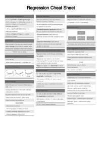 Regression Cheat Sheet | Cheat Sheet Statistics | Docsity