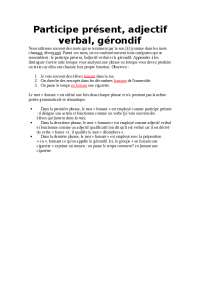 Participe présent, adjectif verbal, gérondif - Docsity