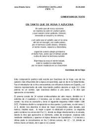 Comentario de texto - En tanto que de rosa y azucena - Docsity
