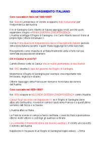 Riassunto Risorgimento - Docsity