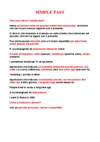 Inglese: Simple Past schema - Docsity