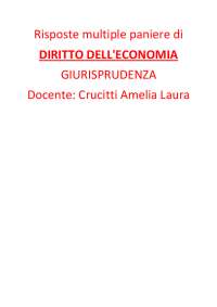 Risposte multiple paniere di diritto dell'economia ecampus giurisprudenza prof crucitti amelia ...