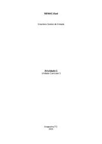 Atividade 1 UC3 Senac TST | Exercícios Matérias técnicas | Docsity