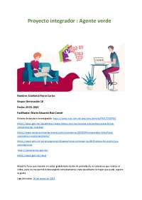 Proyecto integrador Agente verde . | Diapositivas de Ciencias de la ...