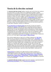 Teoria de la Elección racional - Docsity