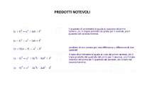 Prodotti notevoli formulario - Docsity