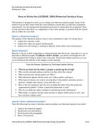 How to Write the Rhetorical Analysis Essay - Docsity