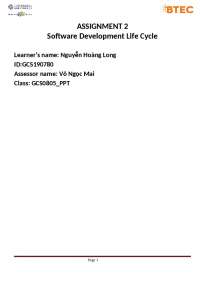 Software Development Life Cycle | Assignments Software Development | Docsity