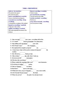 Verb plus preposition exercises. - Docsity