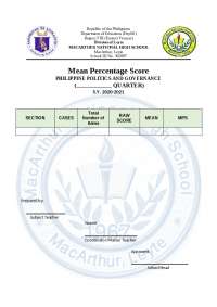 SAMPLE MPS TEMPLATE - Docsity