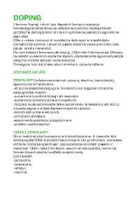 Il doping classificazione e danni - Docsity