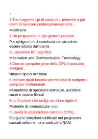 INFORMATICA DI BASE. | Esercizi di Informatica Giuridica - Docsity