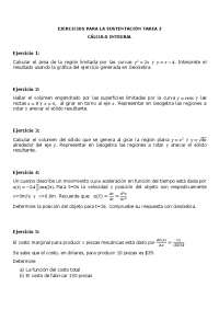 CALCULO INTEGRAL EJERCICIOS - Docsity