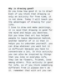 Why is drawing good? - Docsity