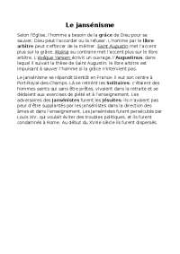 Riassunto le jansénisme - Docsity