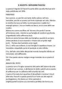 X agosto- Giovanni Pascoli - Docsity