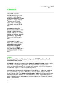 L'assiuolo, Pascoli- analisi del testo - Docsity