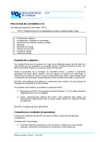 Pec 1 Psicologia del Desarrollo II - Docsity