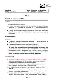 Pec 1 psicología del aprendizaje enunciado - Docsity