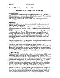 Lab Experiment on Determination of Soda Ash - Docsity