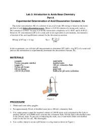 Lab 3: Introduction to Acids Base Chemistry - Docsity