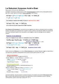 Le Soluzioni Acquose Acidi e Basi - Docsity