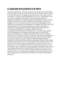 Il Sublime in filosofia e arte - Docsity
