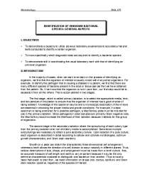 Identification of Unknown Bacterial Species Lab - Docsity