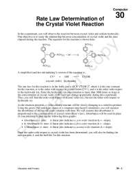Rate Law Determination of the Crystal Violet Reaction | Lab Reports ...