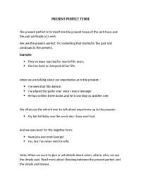PRESENT PERFECT TENSE - Docsity