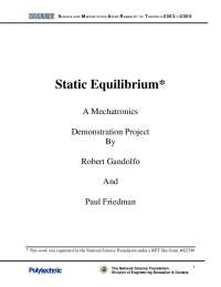 Static Equilibrium Lab Report | Lab Reports Physics | Docsity