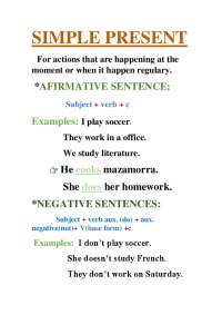 Simple present ejercicios 1 - Docsity