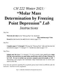 Molar Mass Determination by Freezing Point Depression Lab | Lab Reports ...