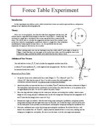 Force Table Experiment - Docsity