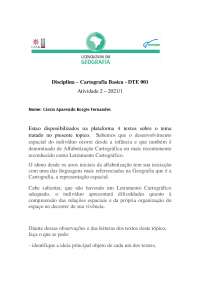 Cartografia e suas formas de análise - Docsity