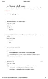 Materia y energia: una introducción del tema - Docsity