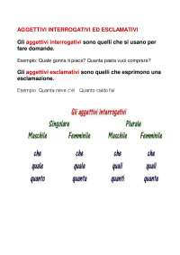 AGGETTIVI INTERROGATIVI - Docsity