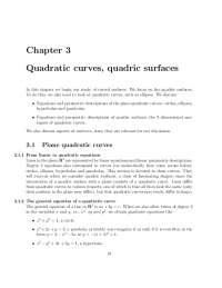Hoofdstuk 3: Quadratic curves, quadric surfaces | Wiskunde - Docsity
