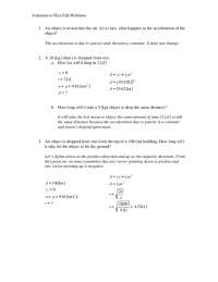 Free Fall Solution For Physics - Docsity
